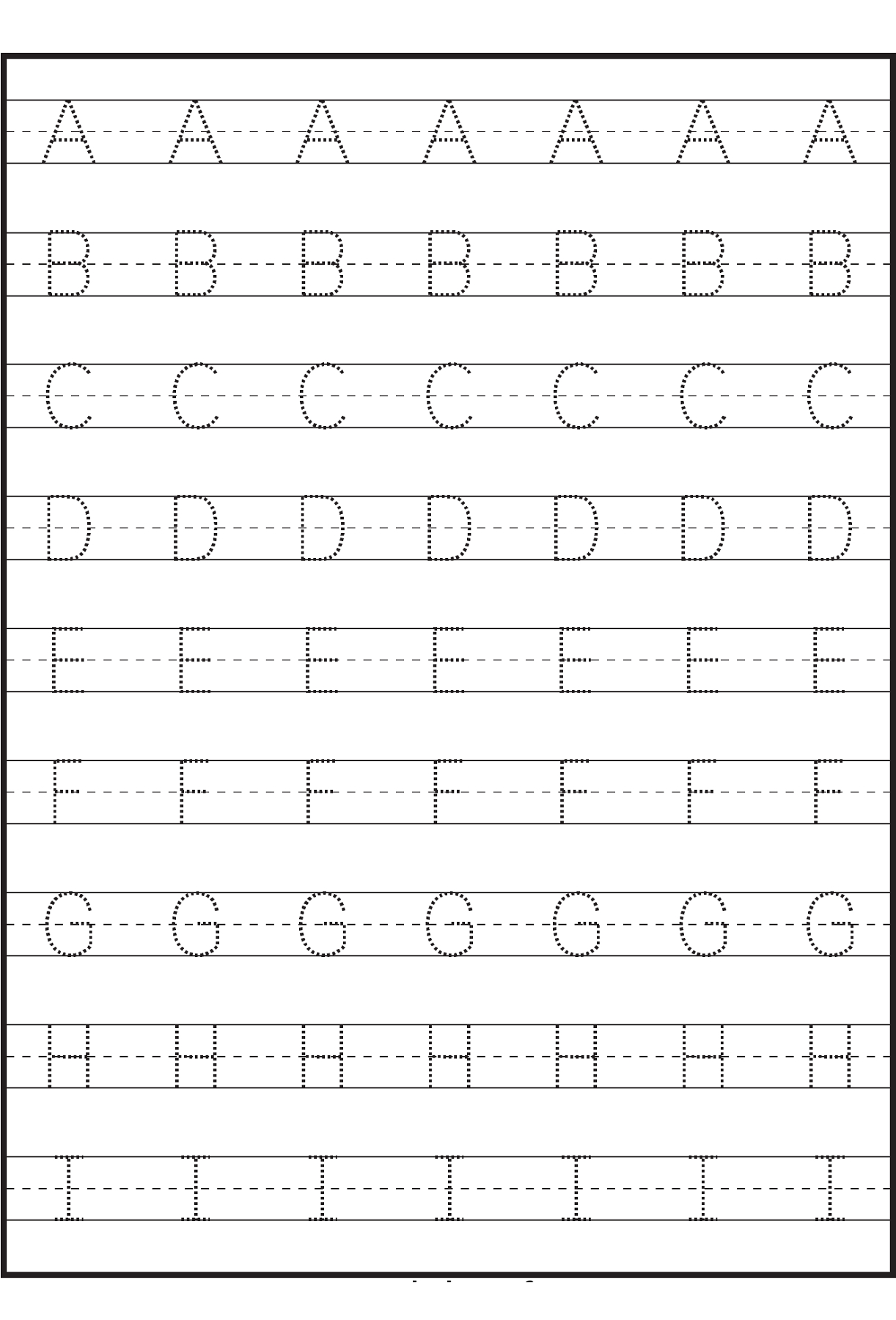Tracing Letters Template Free TracingLettersWorksheets
